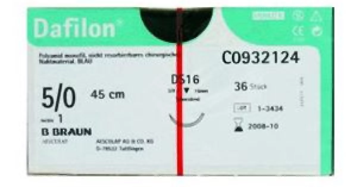Nici chirurgiczne niewchłanialne B.BRAUN Dafilon DS16 5/0 45 cm 1 szt ...